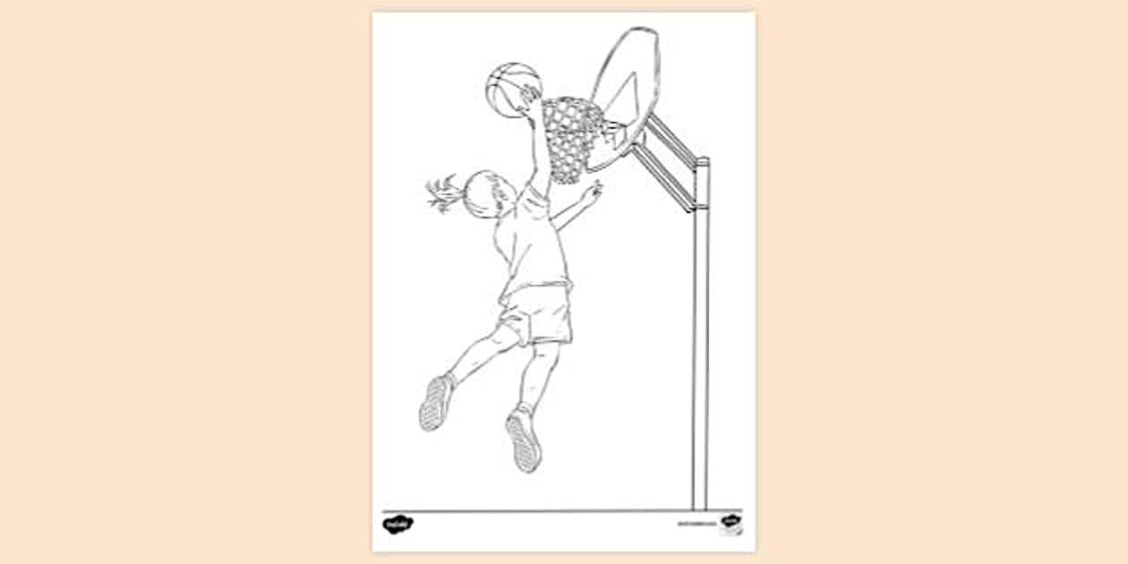 Basketball Hoop Colouring Page (teacher made) - Twinkl