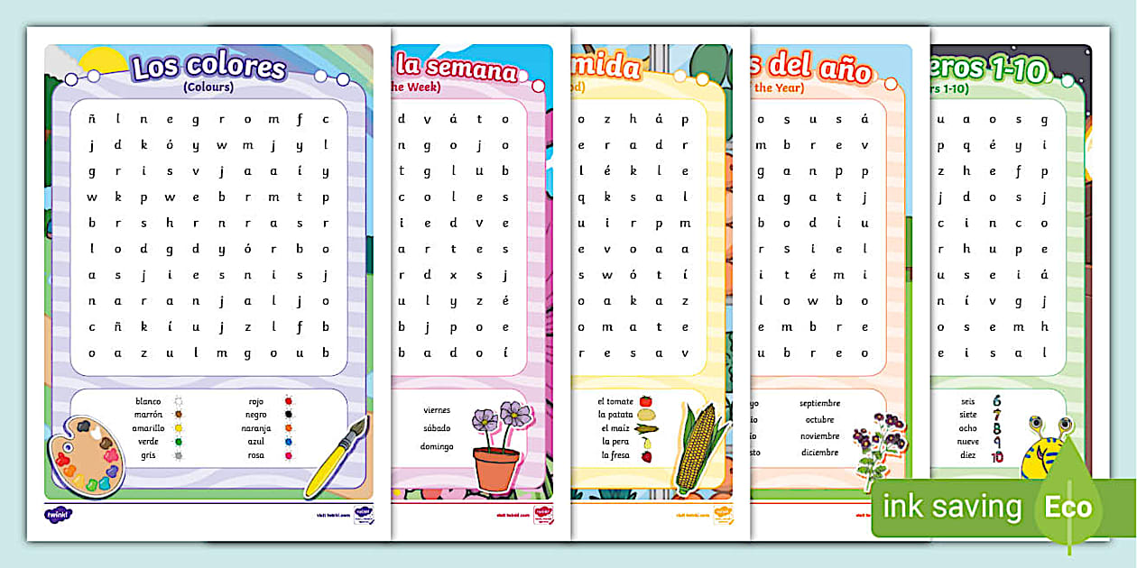 👉 Spanish: KS1 Word Search Pack (teacher made) - Twinkl
