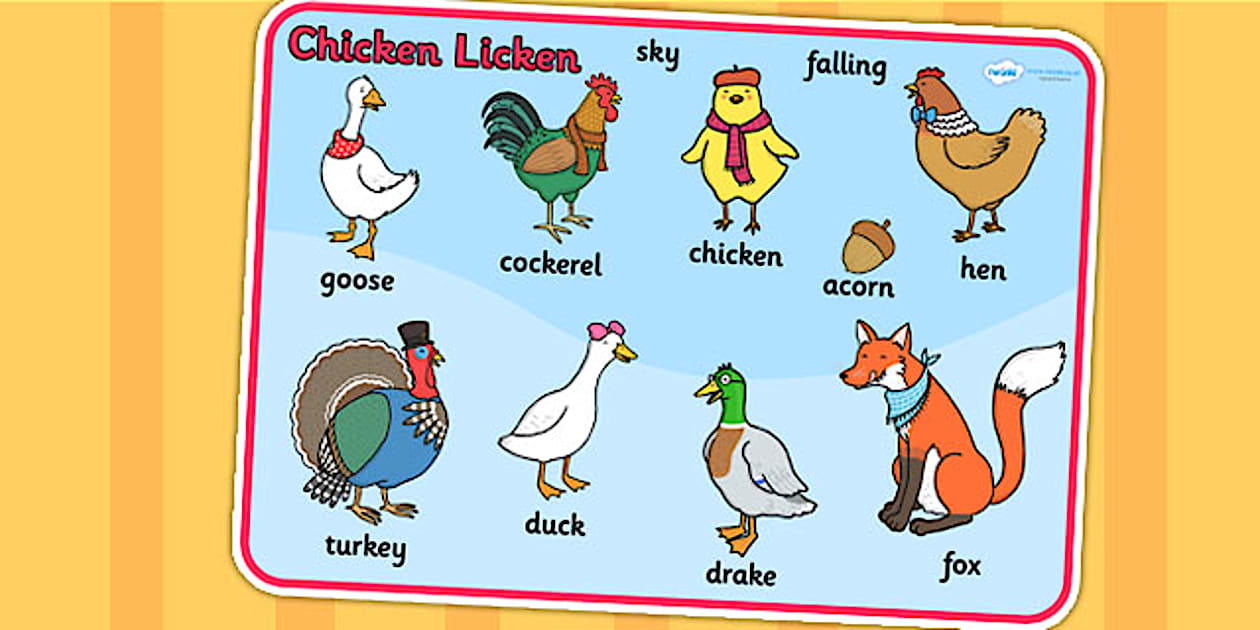 Cursive Chicken Licken Word Mat (teacher made) - Twinkl