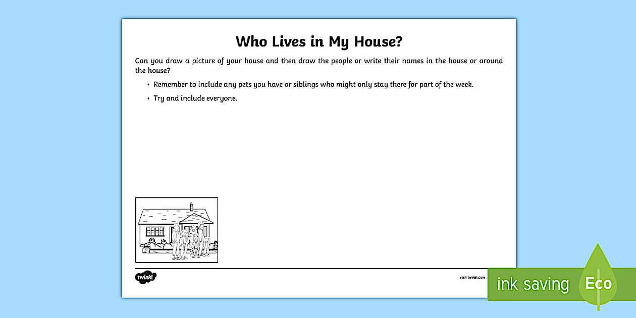Who Lives in My House? Worksheet / Worksheet (teacher made)