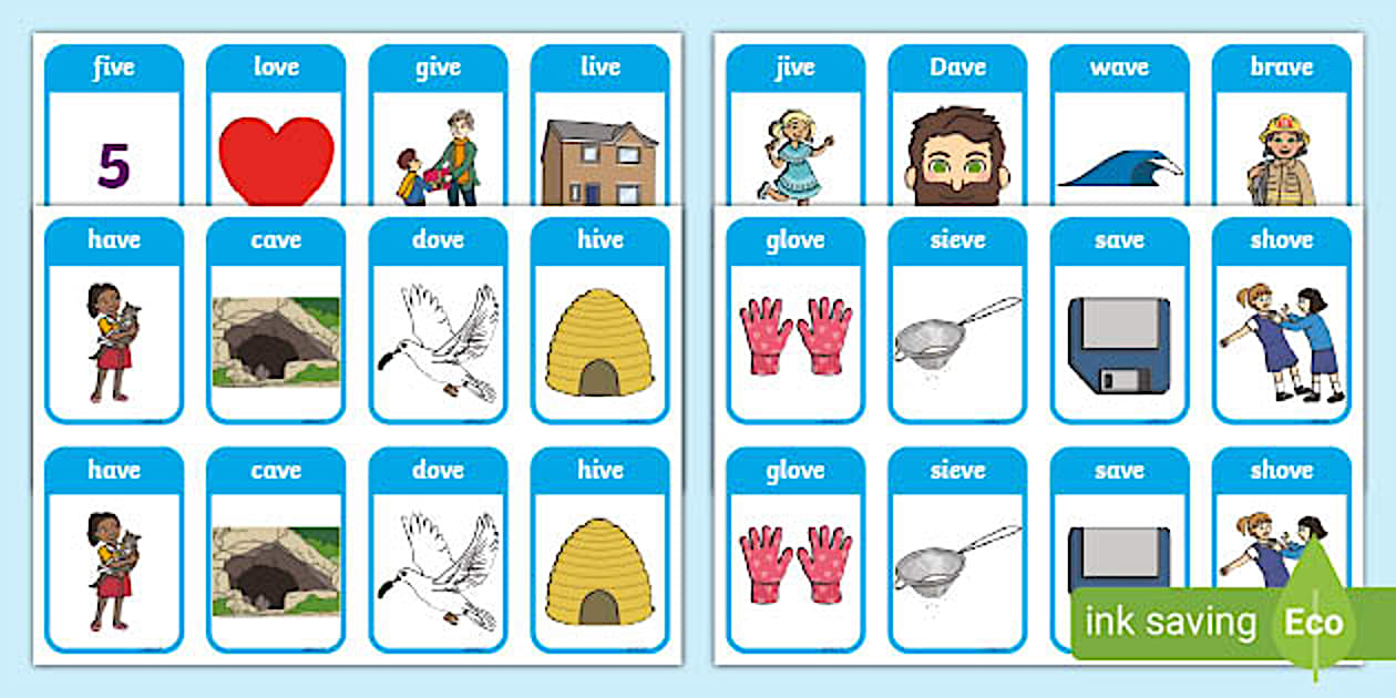 Final 'V' Sound Playing Cards (Teacher-Made) - Twinkl