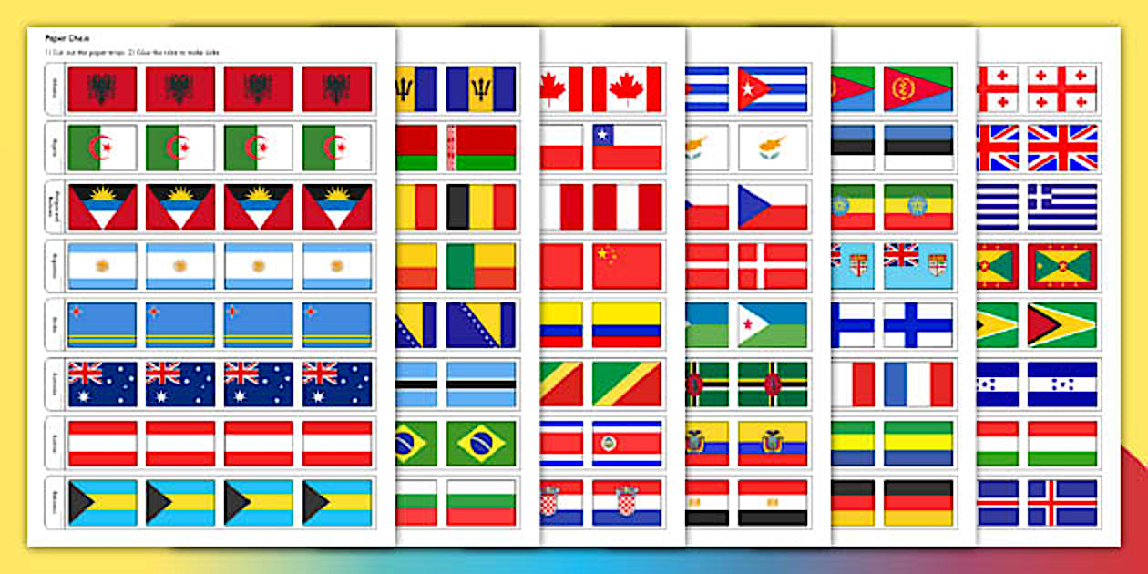 Country Flags Paper Chain (teacher made) - Twinkl