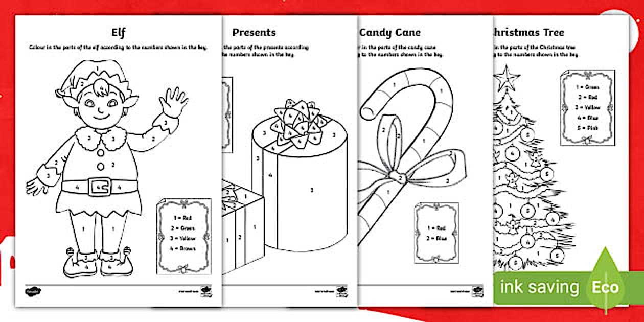 Cursive Elf Themed Colour by Number (professor feito)