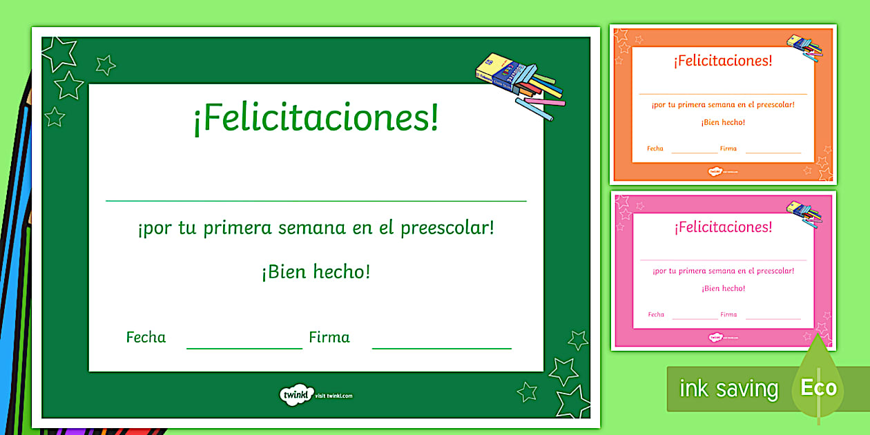 Diplomas Certificados para la primera semana - Twinkl