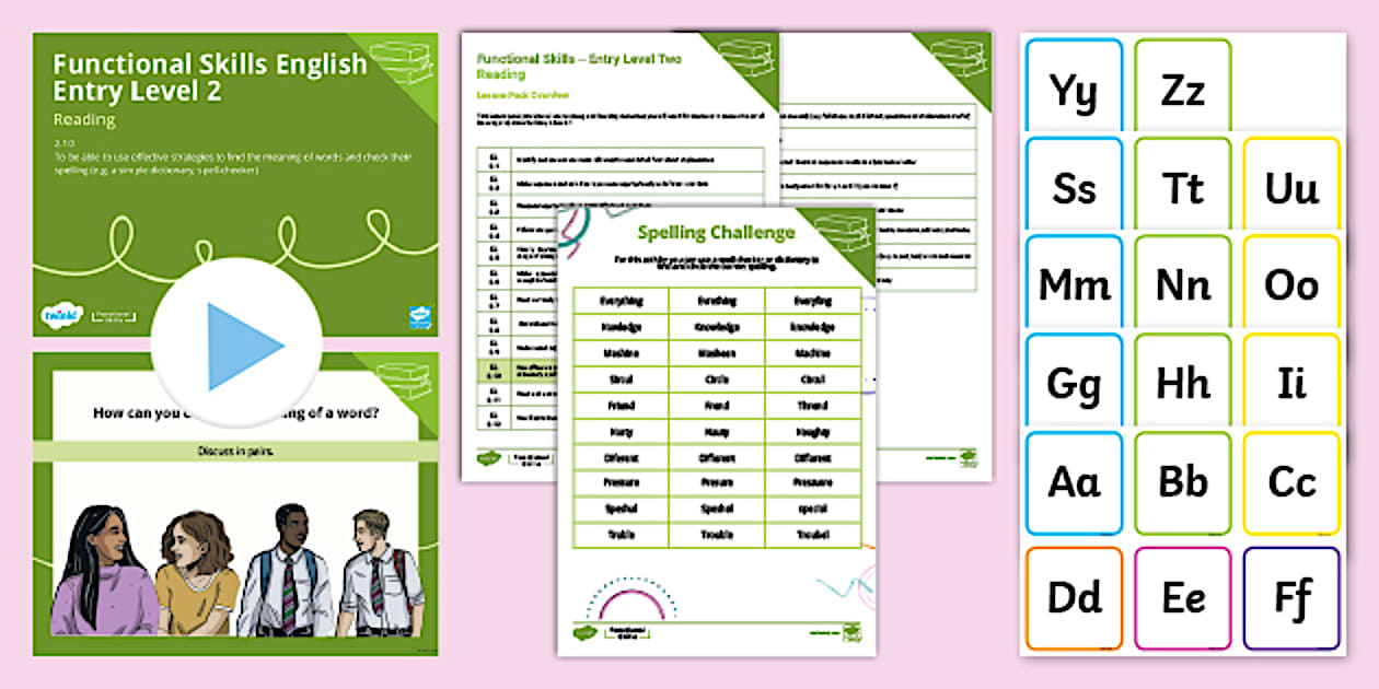 English Functional Skills Entry Level 2.10: Checking Spellings