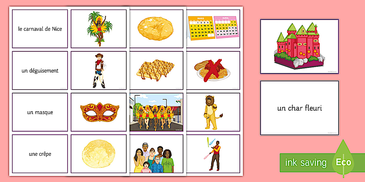 Editable Carnival Matching Cards - French - Twinkl