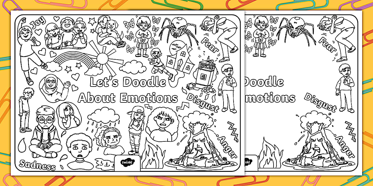 Let's Doodle About Emotions Colouring Pages (teacher made)
