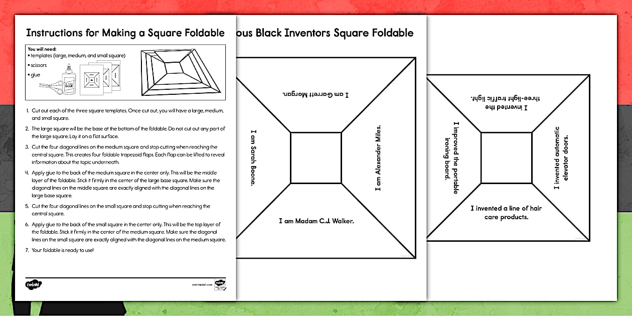 Famous Black Inventors Foldable for K-2nd Grade - Twinkl