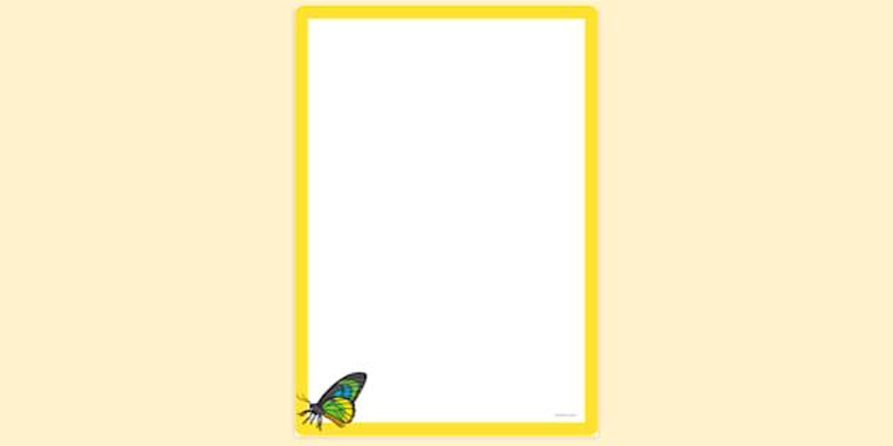 Simple Blank Unique Butterfly Page Border | Twinkl - Twinkl