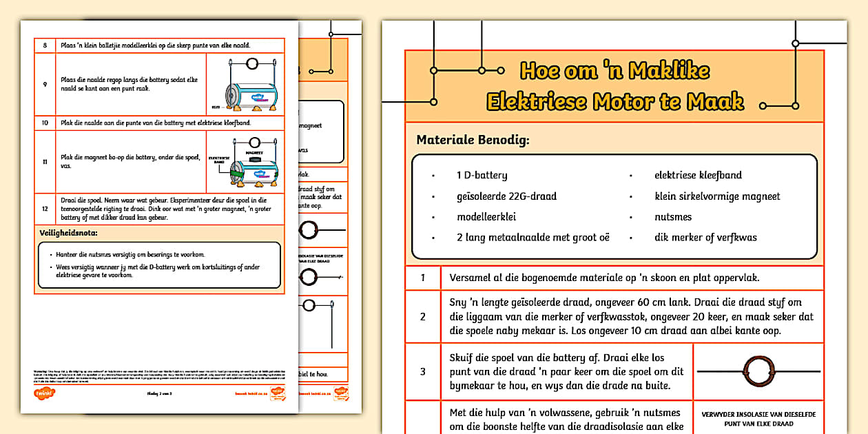 Hoe om 'n Maklike Elektriese Motor te Maak (teacher made)