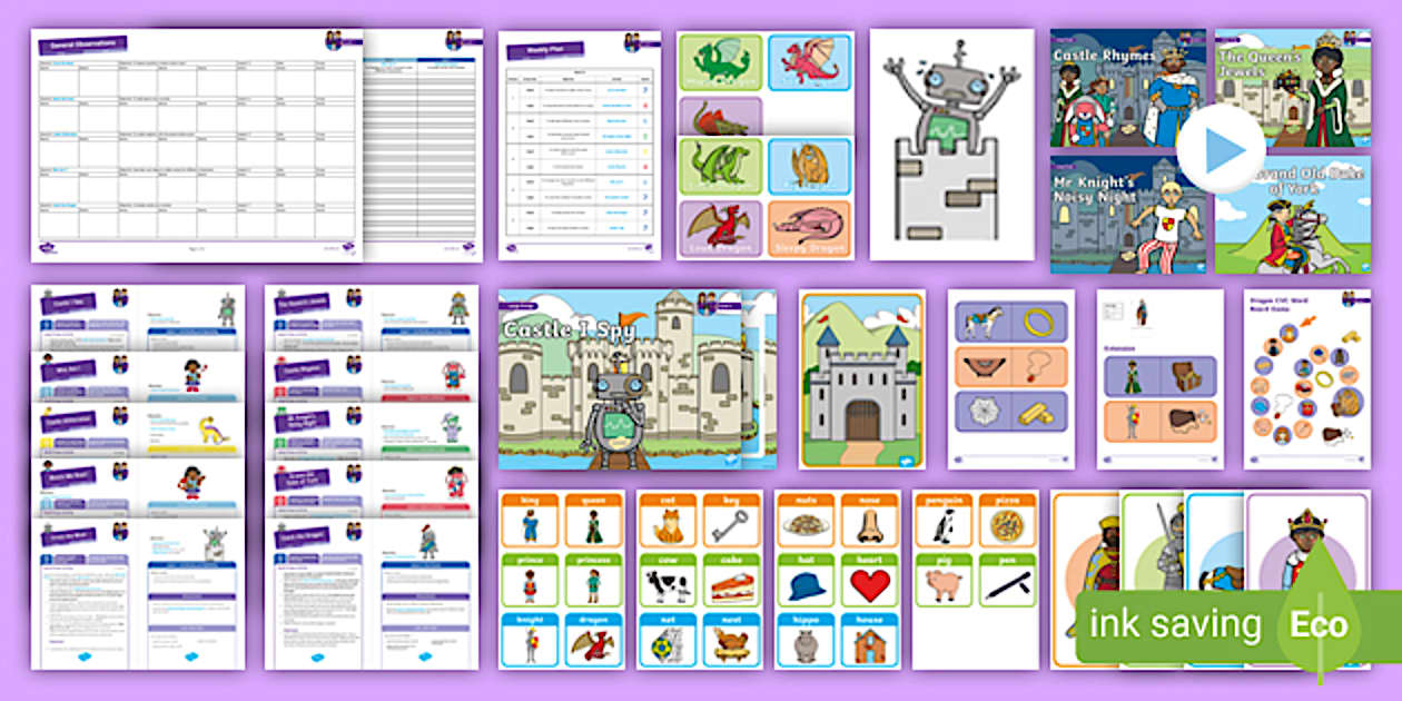 Phonics Level 1 Week 32 Castles Weekly Lesson Pack - Twinkl