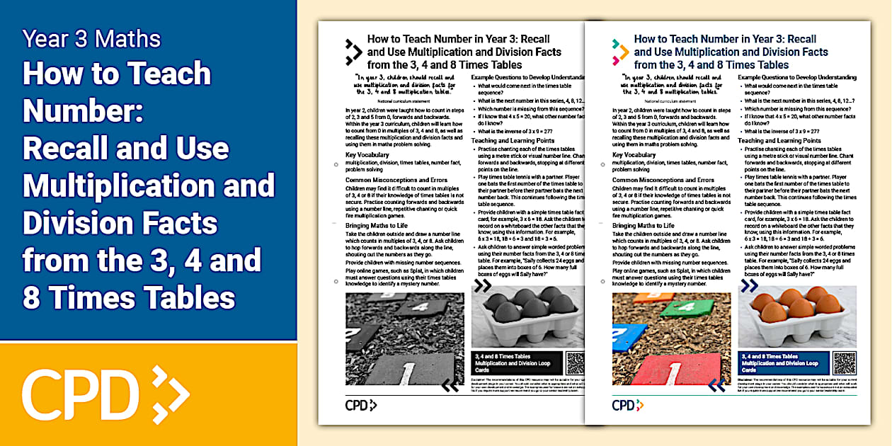 How to Teach Number in Year 3: Recall and Use Multiplication and Division