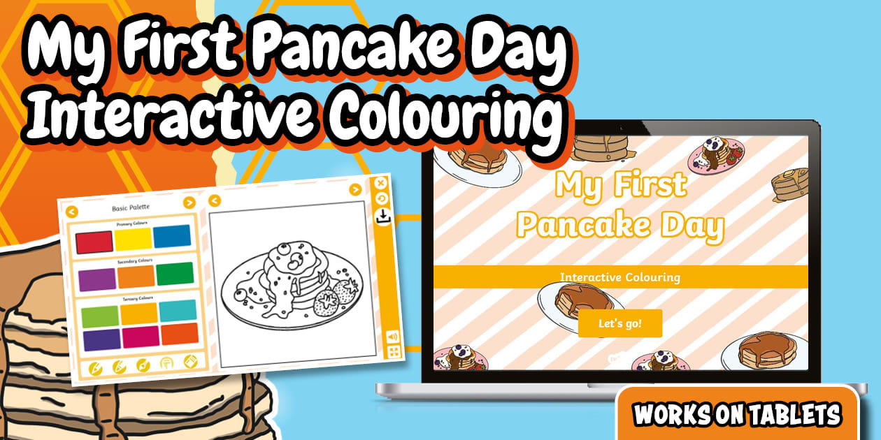 * NEW * Foundation Phase- My First Pancake Day Interactive Colouring