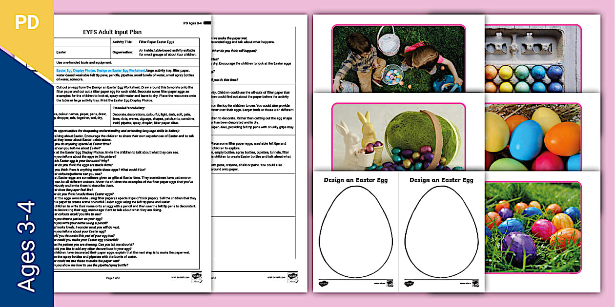 EYFS Filter Paper Easter Eggs Adult Input Plan and Pack