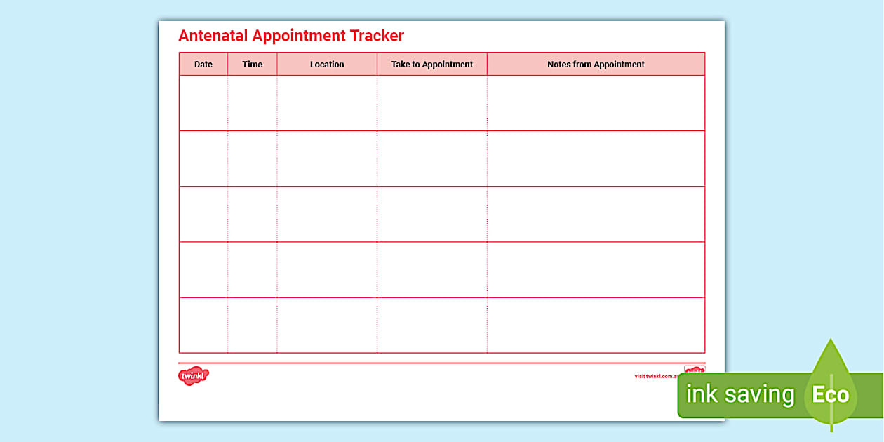 Antenatal Appointment Baby Tracker - Newborn - Parents
