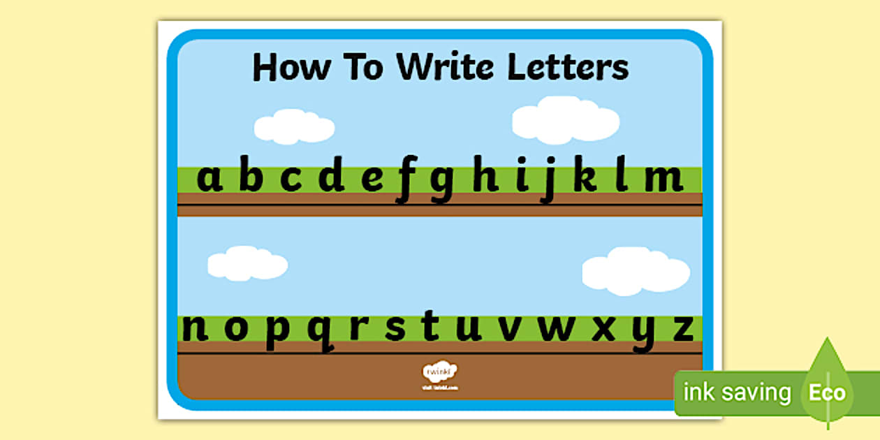 Precursive Ground, Grass and Sky Alphabet Display Poster