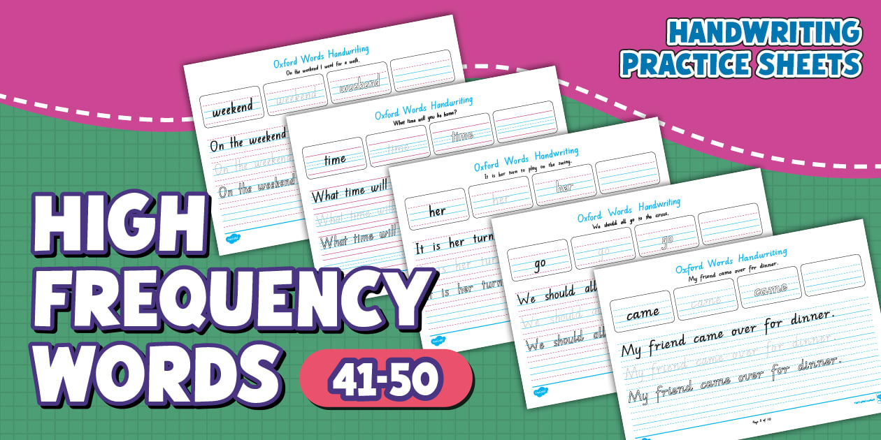 High Frequency Words 41-50