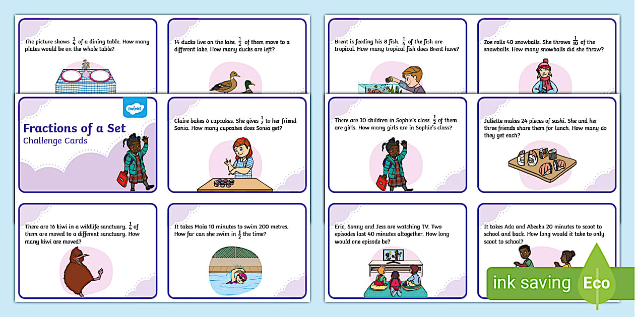 Stage 4 (Phase 1) Fractions of a Set Challenge Cards