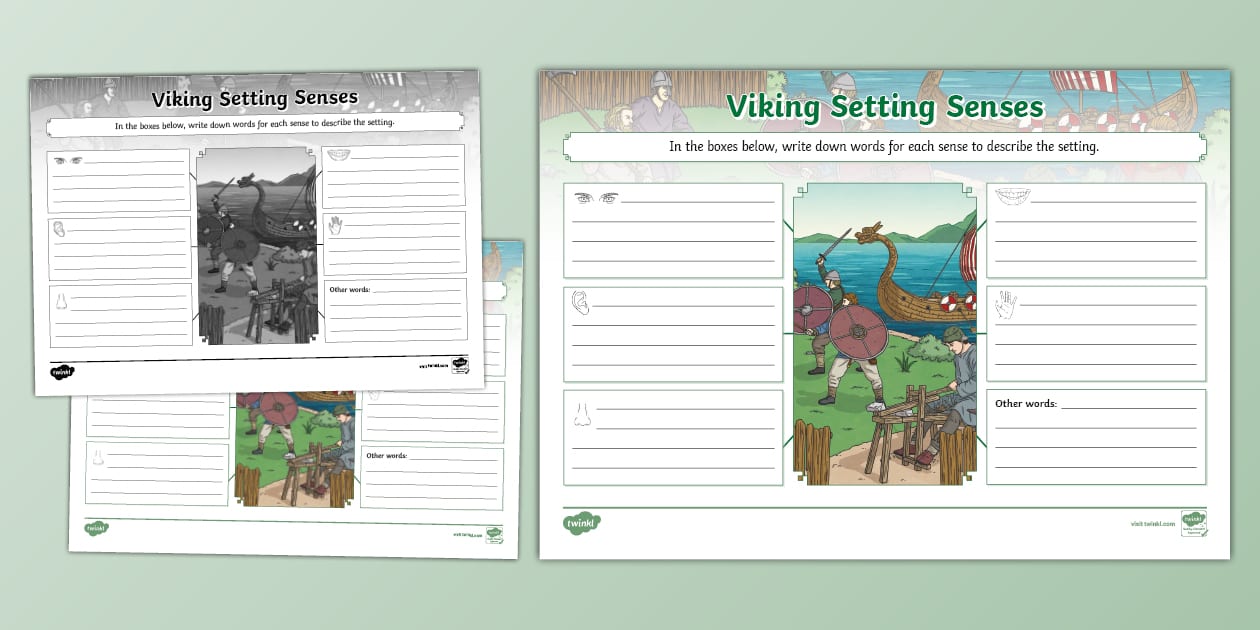 Viking Setting Senses Mind Map (teacher made) - Twinkl