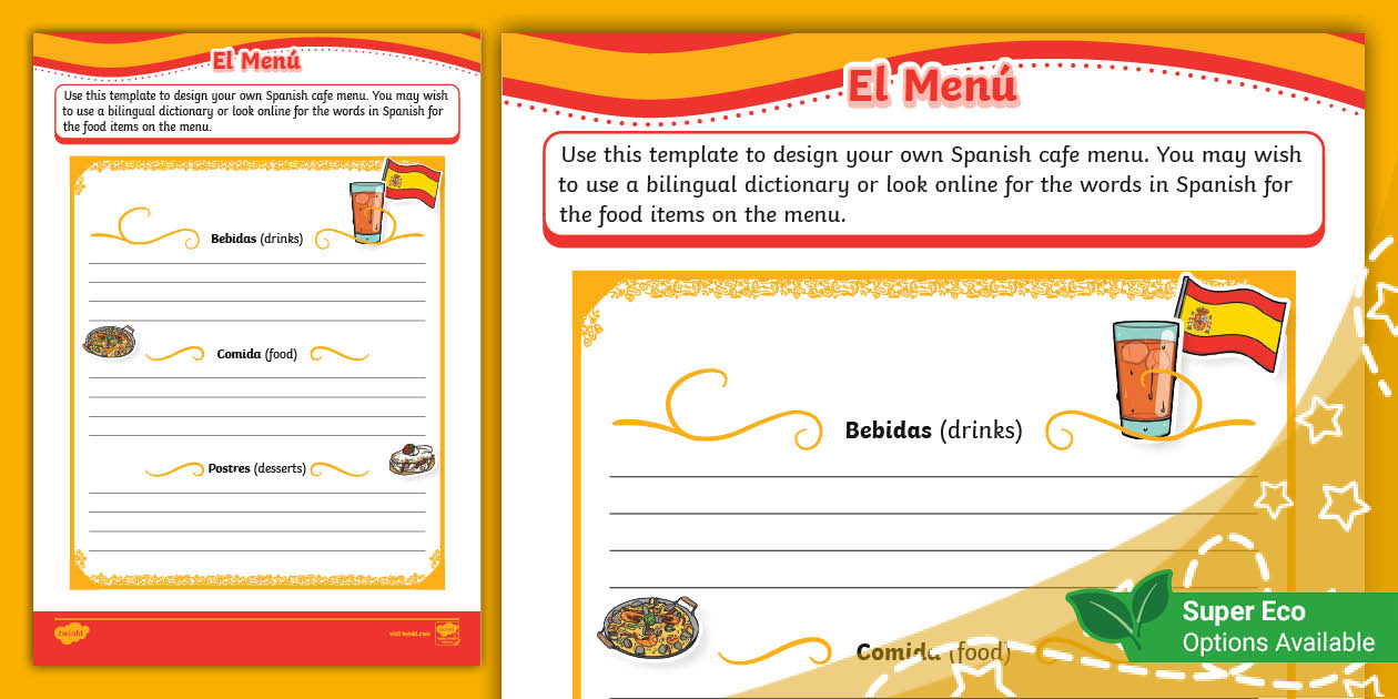 Spanish Template Role-Play Menu