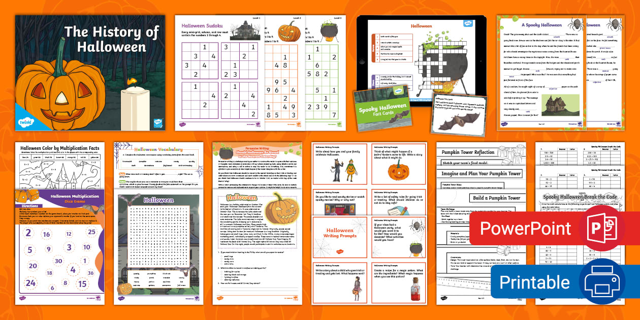 Fourth Grade Halloween Activity Pack
