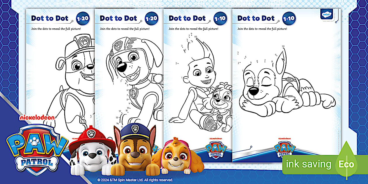 FREE! - PAW Patrol: Dot to Dot Pack (Teacher-Made) - Twinkl