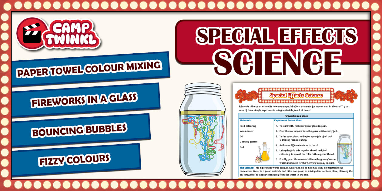 Movie Special Effects Science Activity