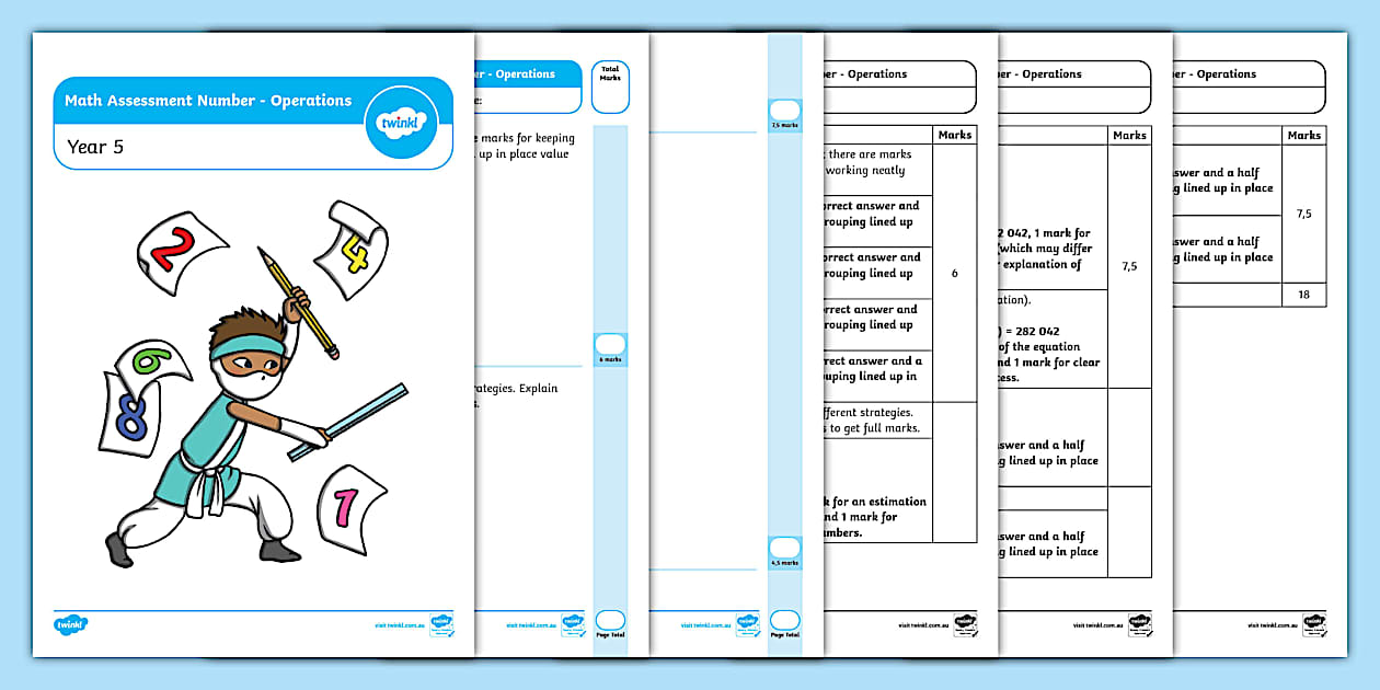 Year 5 Operations Assessment Sheet (teacher made) - Twinkl