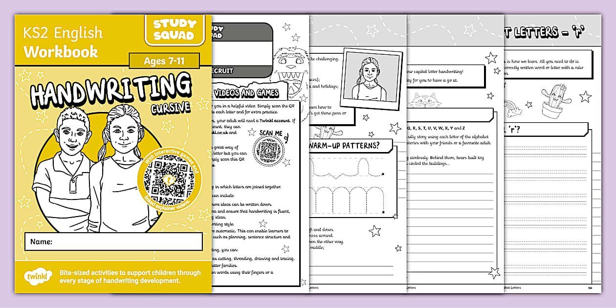 Study Squad KS2 Cursive Handwriting Workbook (teacher made)