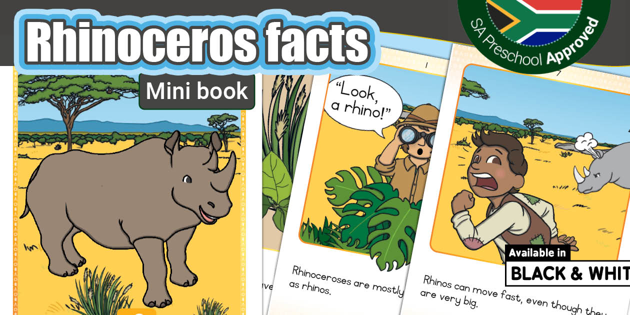 Preschool - African Animals - Mini Book: Rhinoceros Facts