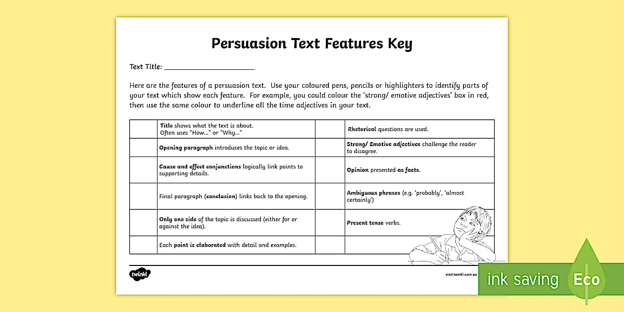 Persuasive Writing Techniques KS2 Checklist Primary Resource
