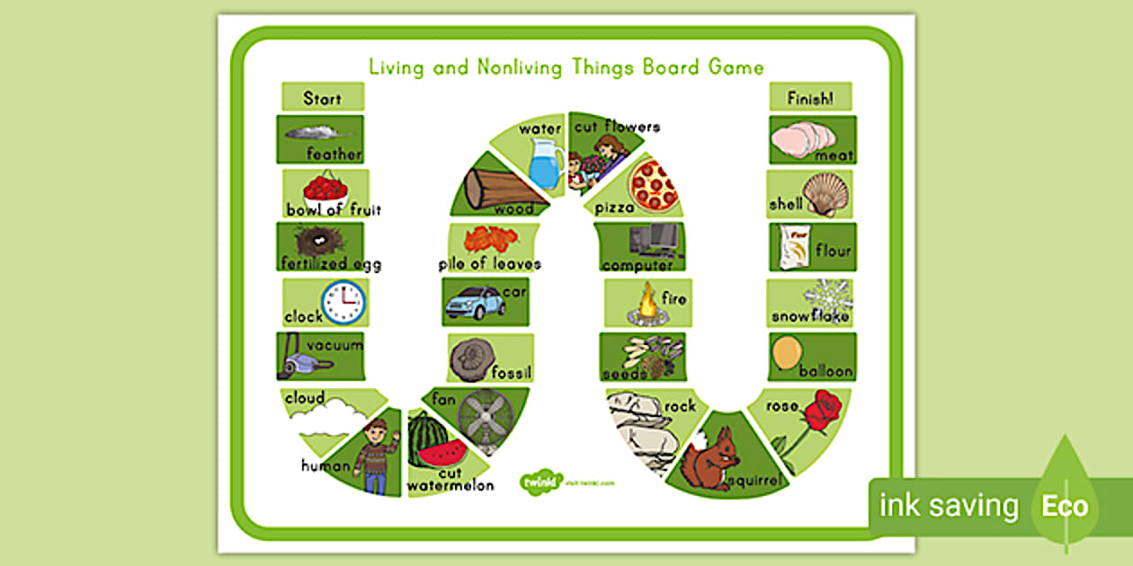Living and Nonliving Things Board Game - Twinkl