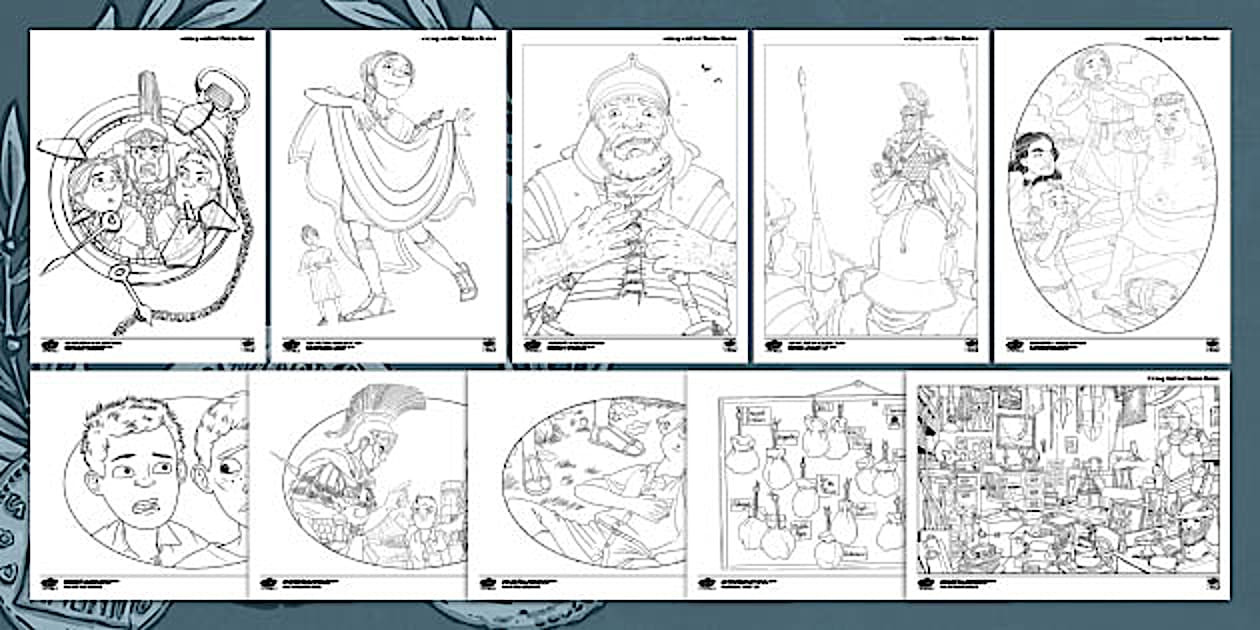 KS2 Ancient Romans Characters Colouring Pages (teacher made)