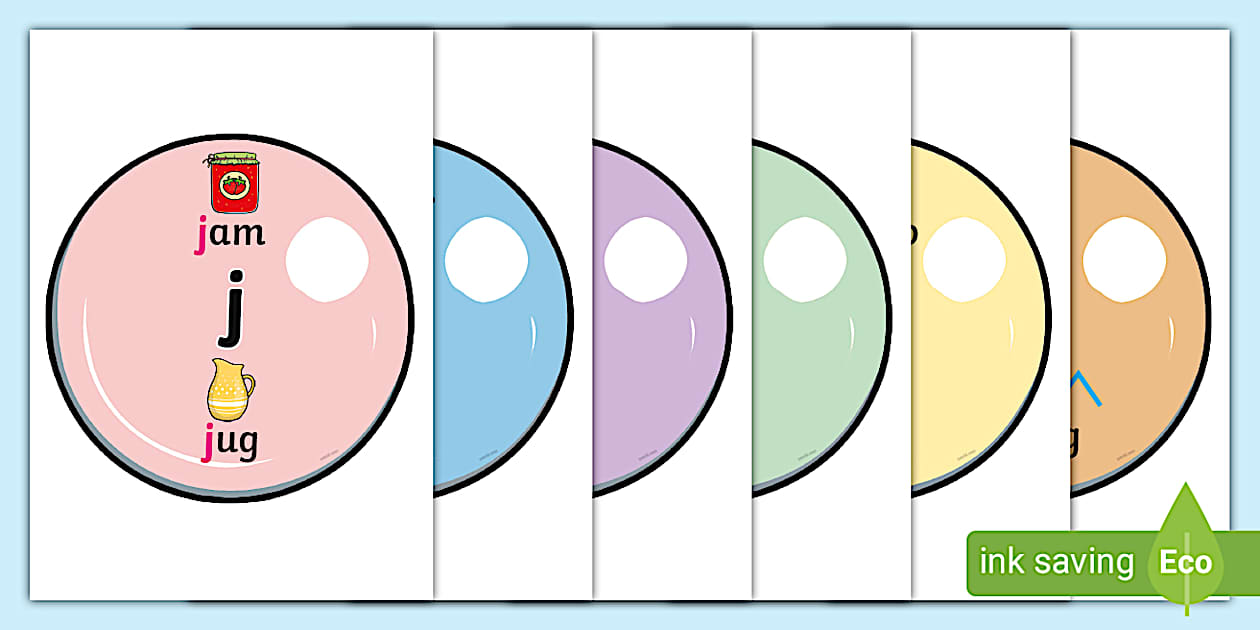 Phase 3 Phonics Sounds on Bubbles Display - Twinkl
