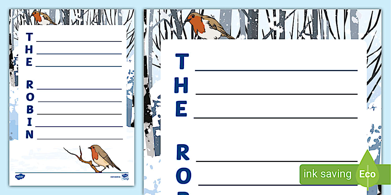 The Robin (Acrostic Poem) (teacher made) - Twinkl