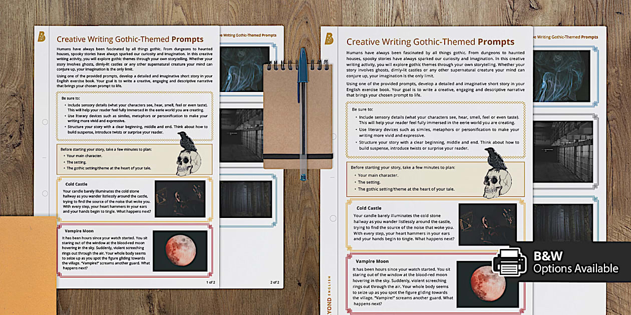 Gothic-Themed Creative Writing Prompts - Twinkl