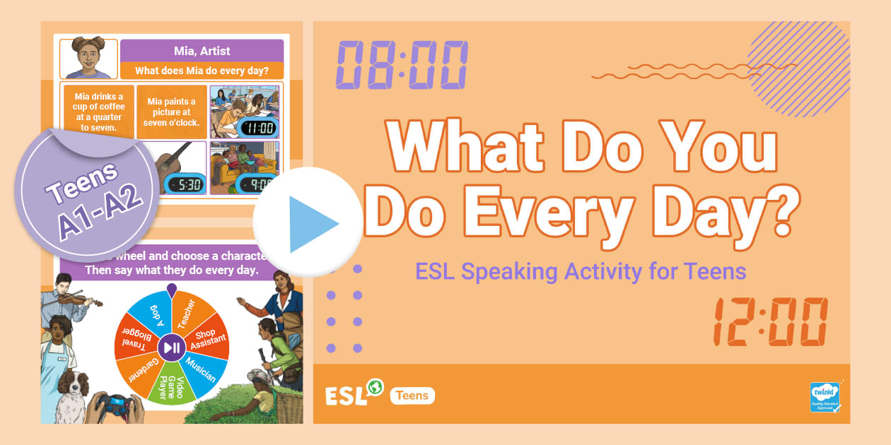 Daily Habits Speaking PPT for ESL Teens - Twinkl