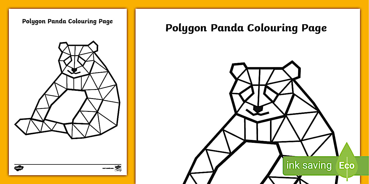 Polygon Panda Colouring Page | Twinkl Colouring Sheets