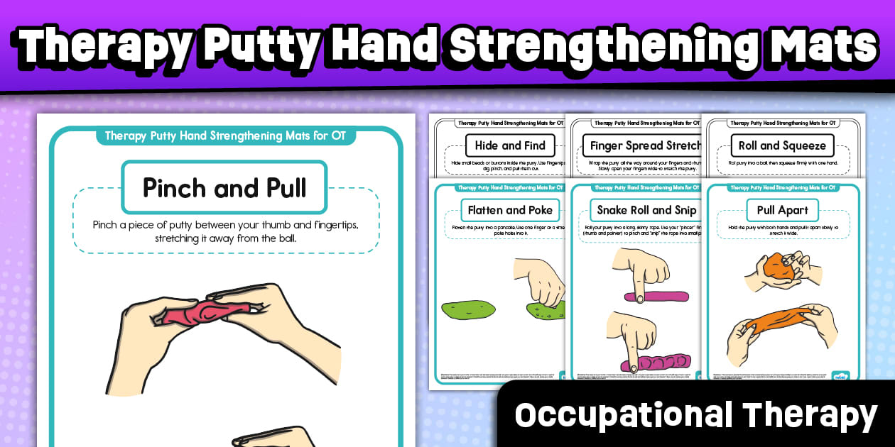 Therapy Putty Hand Strengthening Mats for Kids: OT Fine Motor