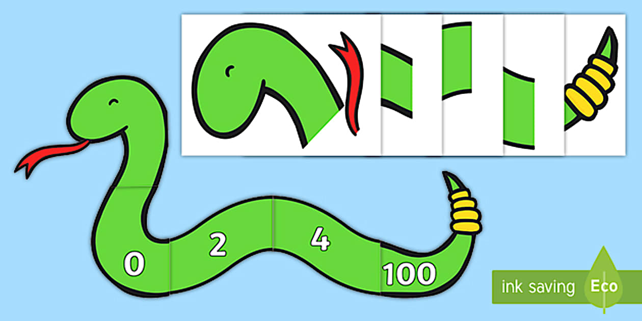 Counting in 2s Number Snake (teacher made) - Twinkl