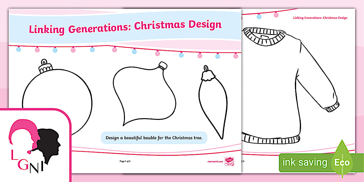 FREE! - Linking Generations Christmas Design Activity Sheets