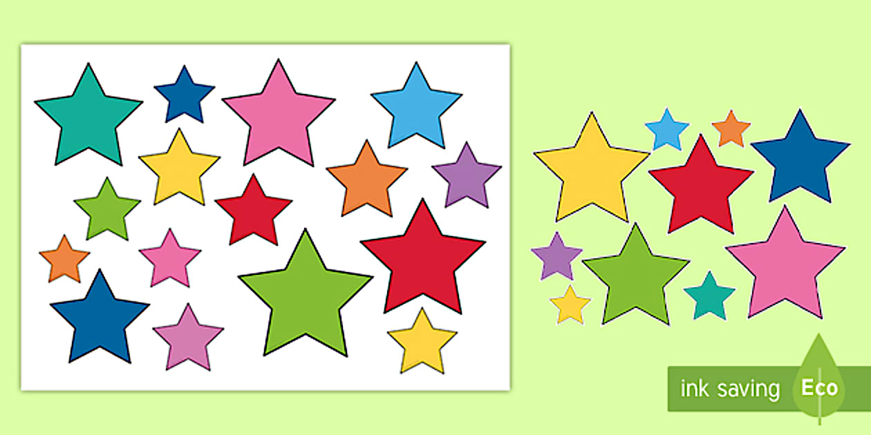 👉 Multicoloured Star Cut Outs- Display Board Decoration Images