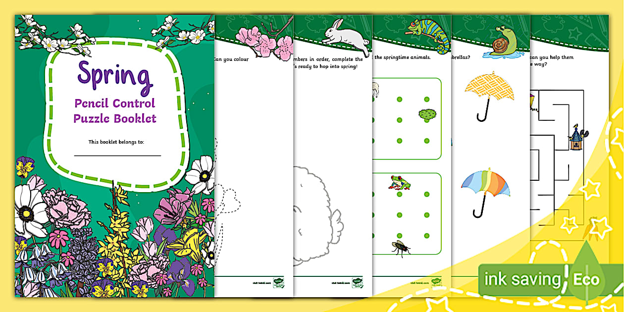 Spring Pencil Control Puzzle Booklet | Parents Teaching