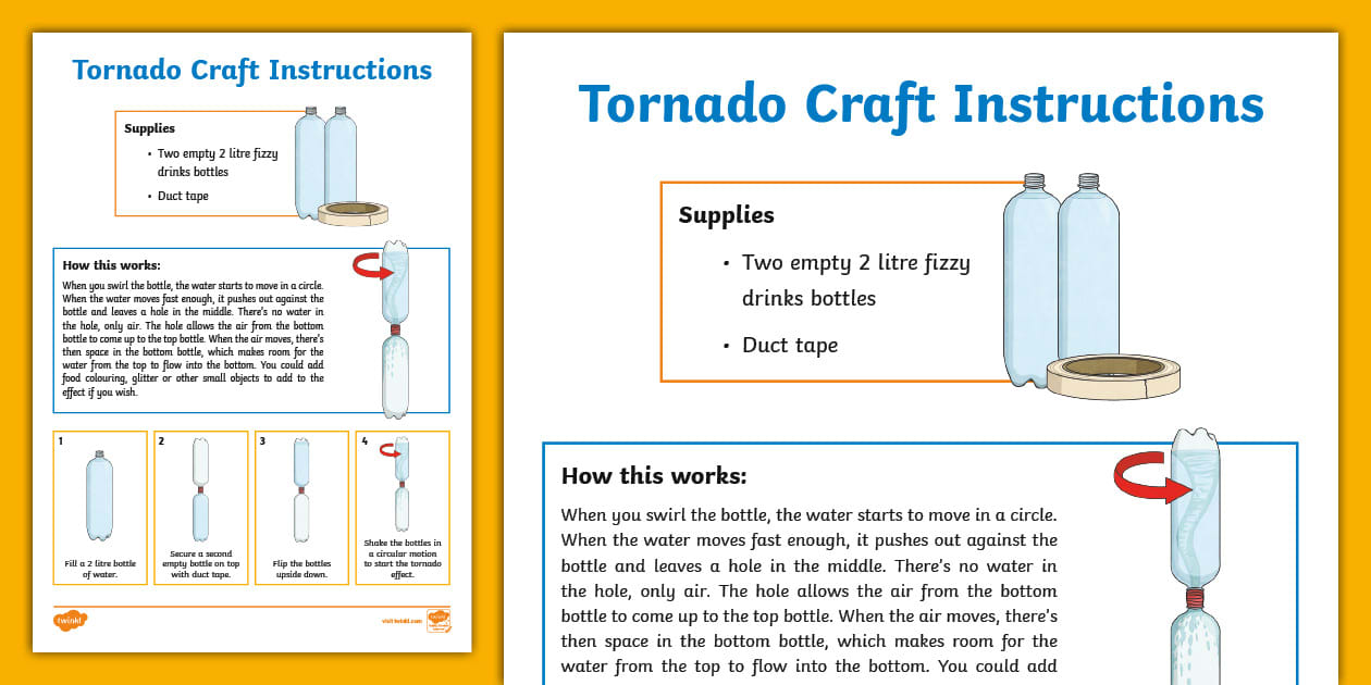 Tornado Experiment Instructions Sheet (Teacher-Made)