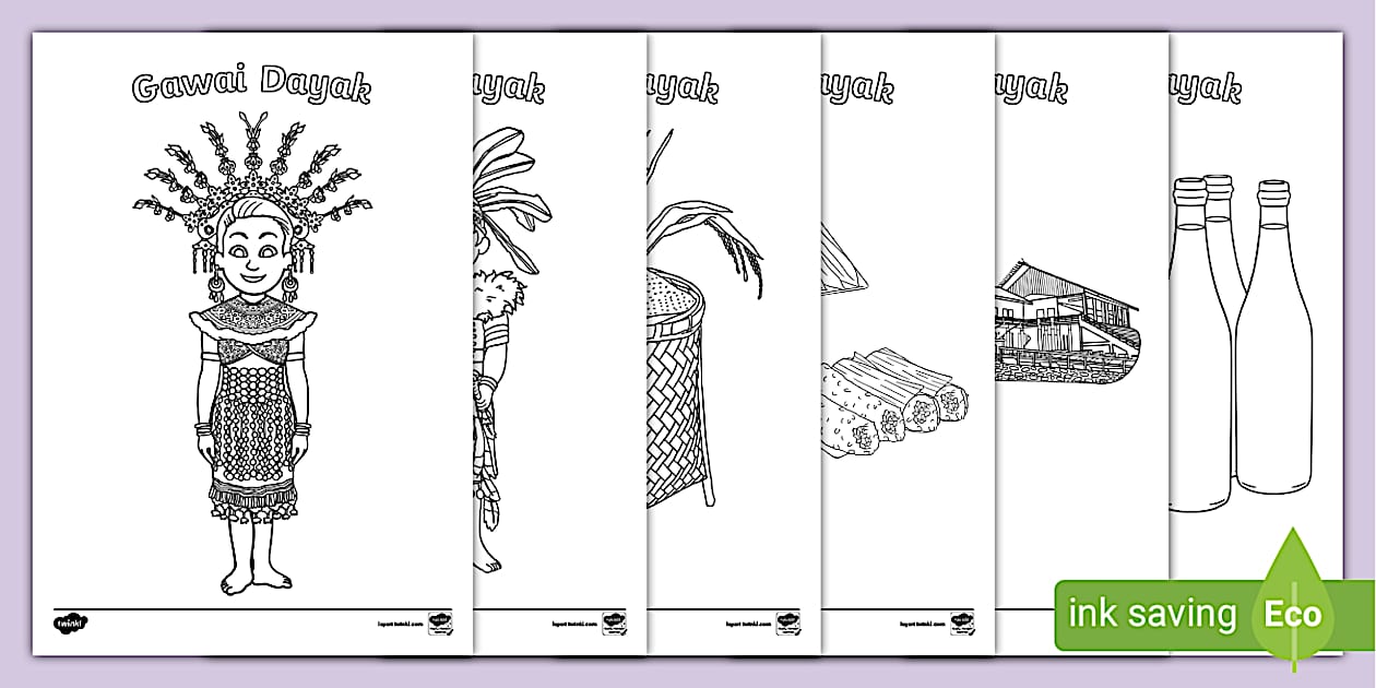Gawai Dayak Colouring Sheets (teacher made) - Twinkl