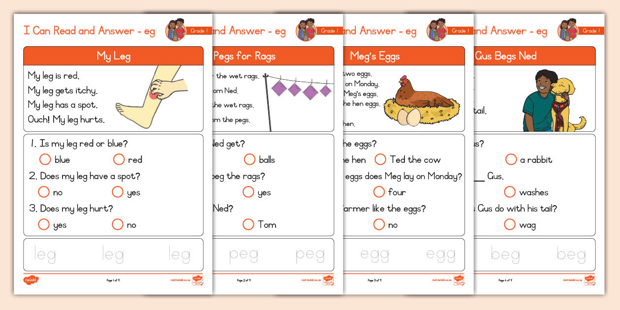 Gr1 Phonics - T1 - -eg sound - Reading Comp (CAPS Aligned)