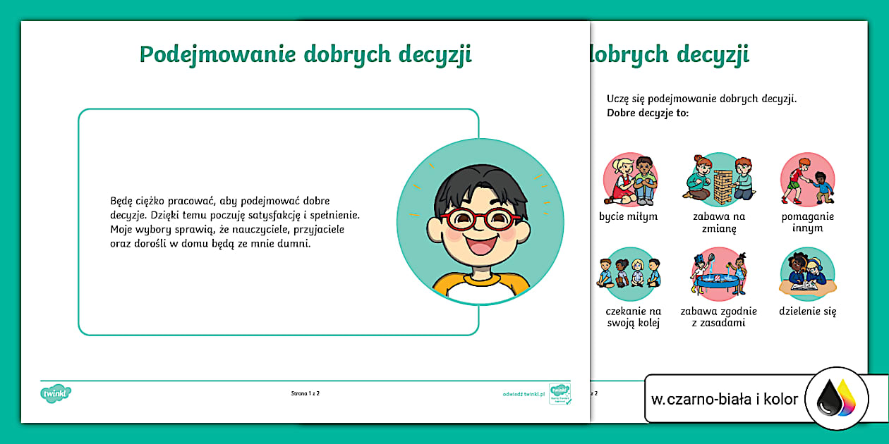 Podejmowanie dobrych decyzji | Karty pracy (teacher made)