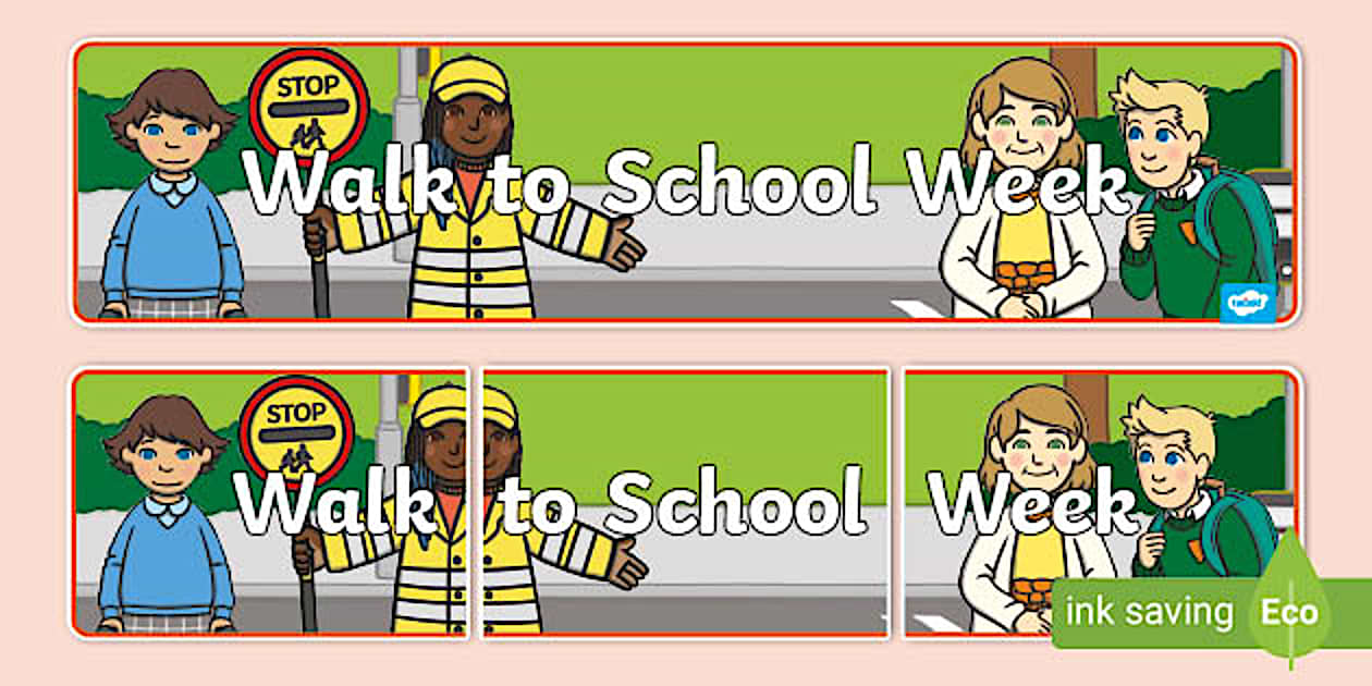 Walk to School Week Banner | Twinkl Learning Resources