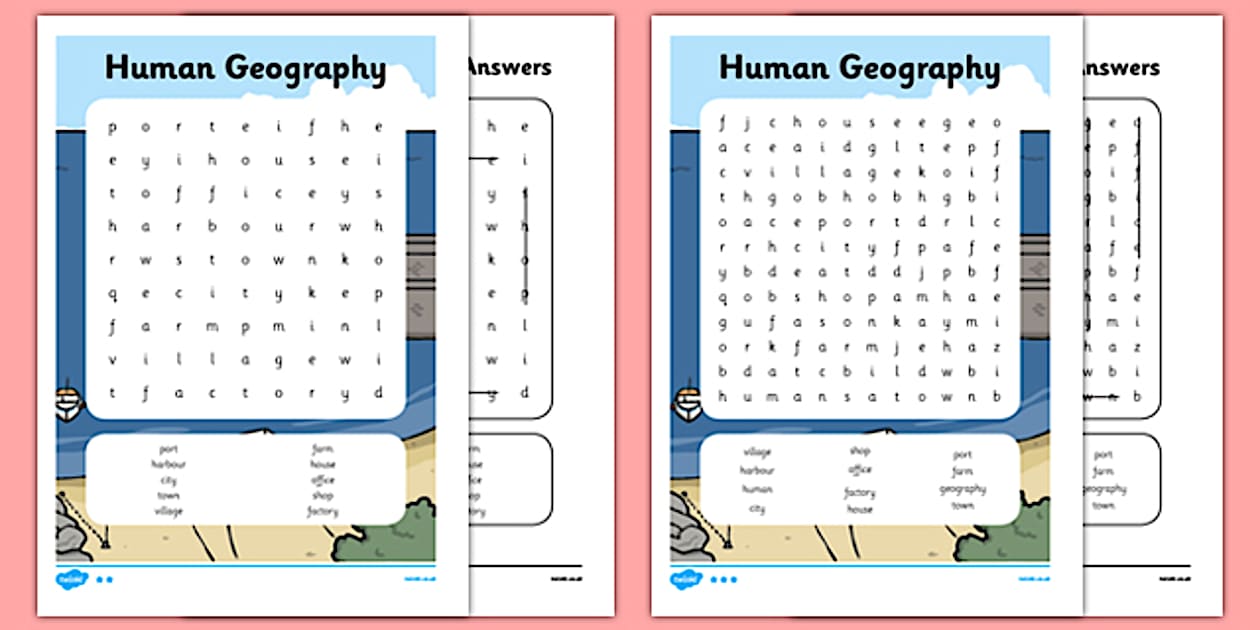 Human Geography Word Search - Twinkl