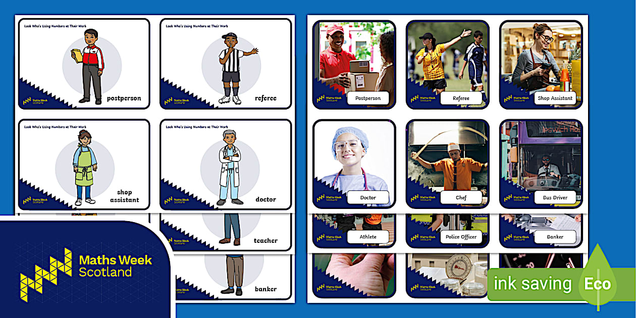 FREE! - Look Who's Using Numbers at Their Work Matching Activity